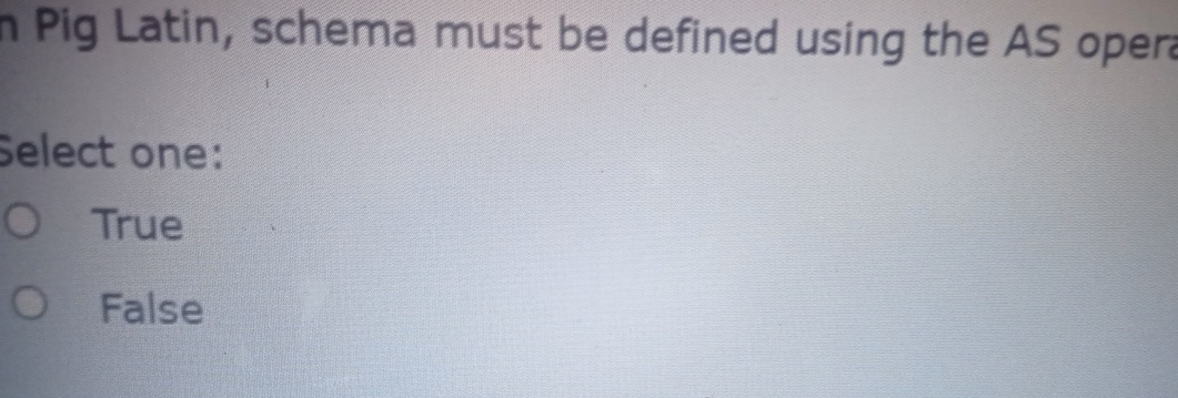 Solved Pig Latin, schema must be defined using the AS | Chegg.com