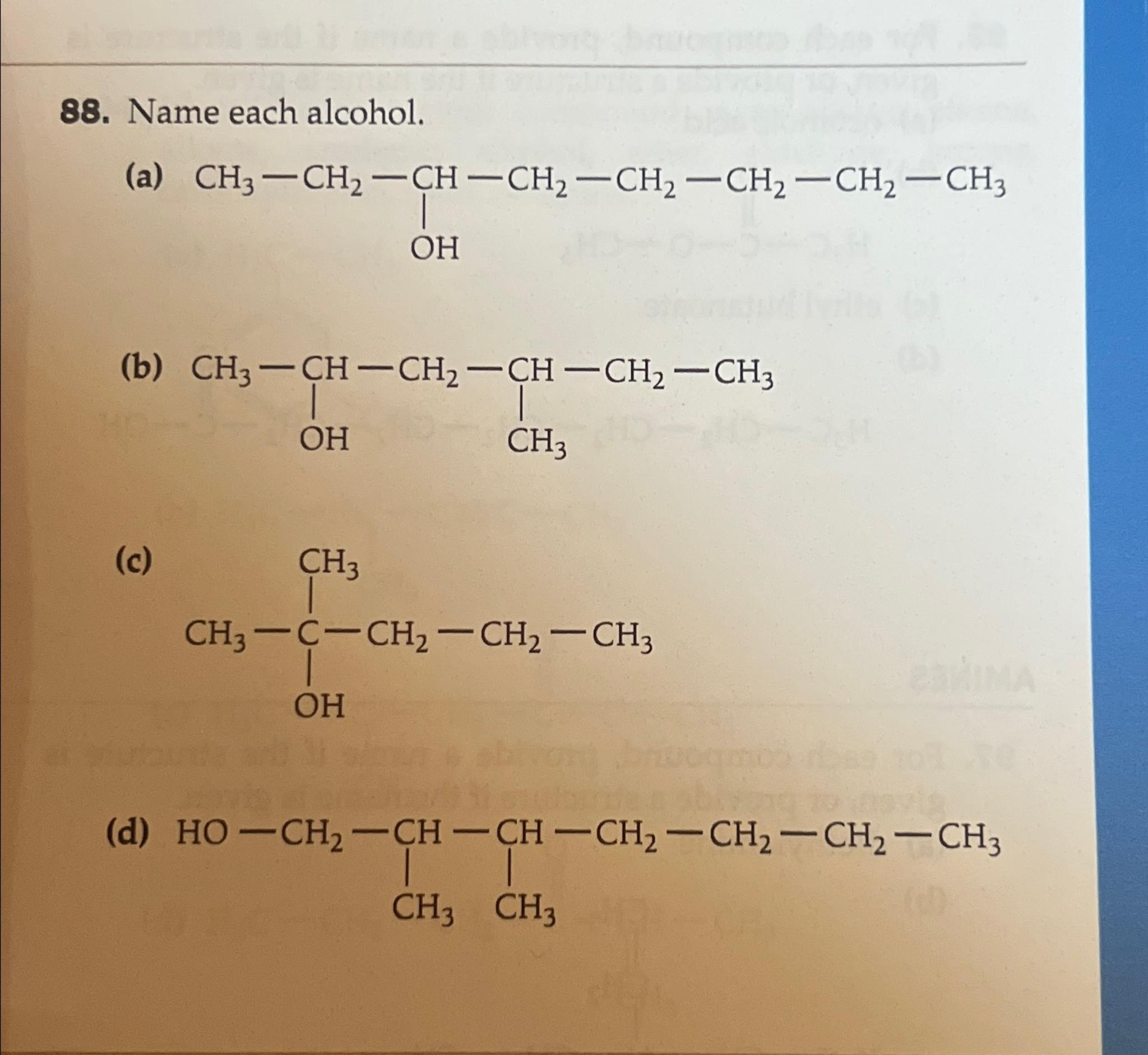 Solved Name each alcohol. | Chegg.com