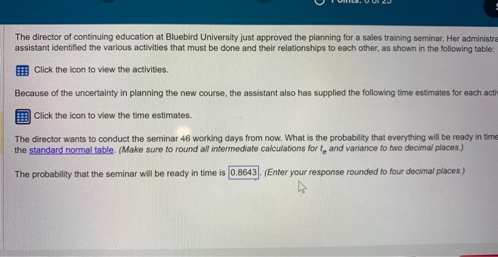 Solved The director of continuing education at Bluebird | Chegg.com
