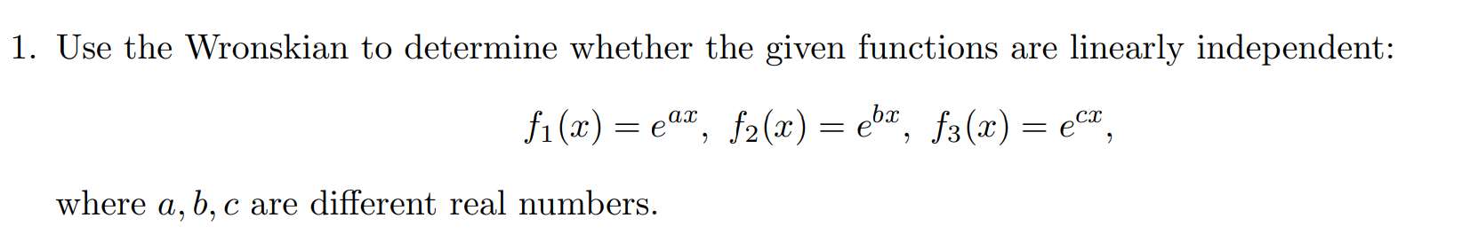Use the Wronskian to determine whether the given | Chegg.com