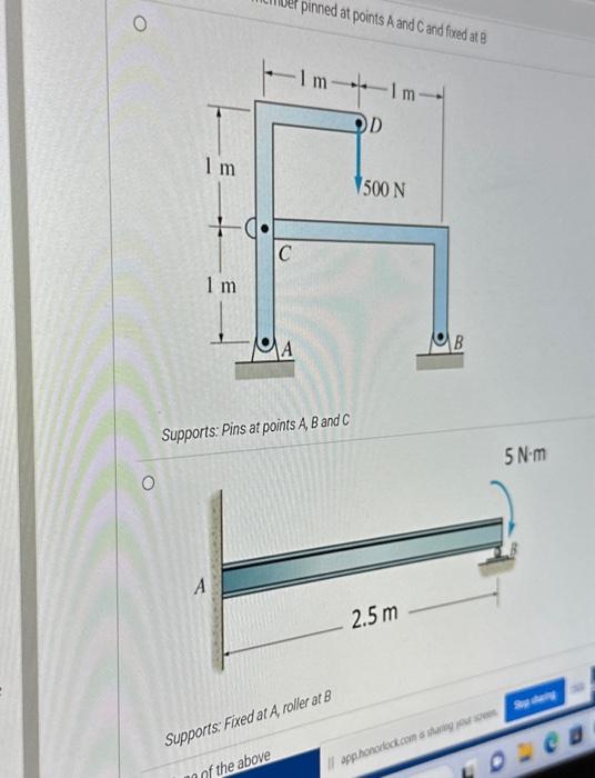 Solved Which of the following is a statically determinate | Chegg.com