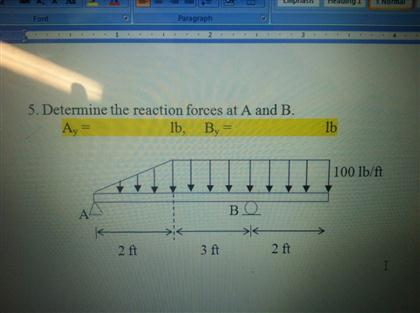 Solved Determine the reaction forces at A and B. | Chegg.com