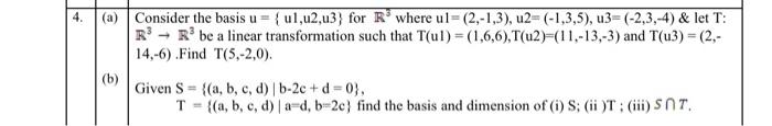 Solved (a) Consider the basis u={u1,u2,u3} for R3 where | Chegg.com