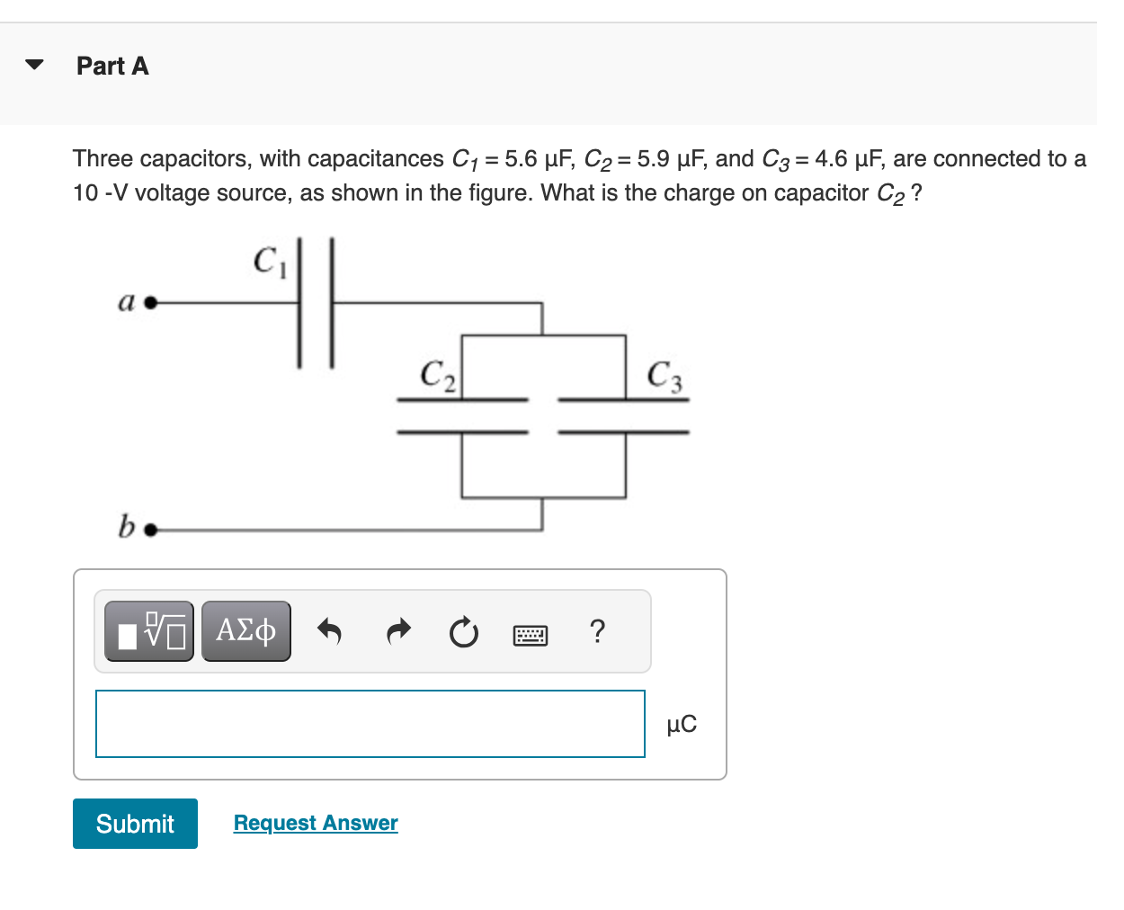 Solved Part APart AThree capacitors, with capacitances | Chegg.com