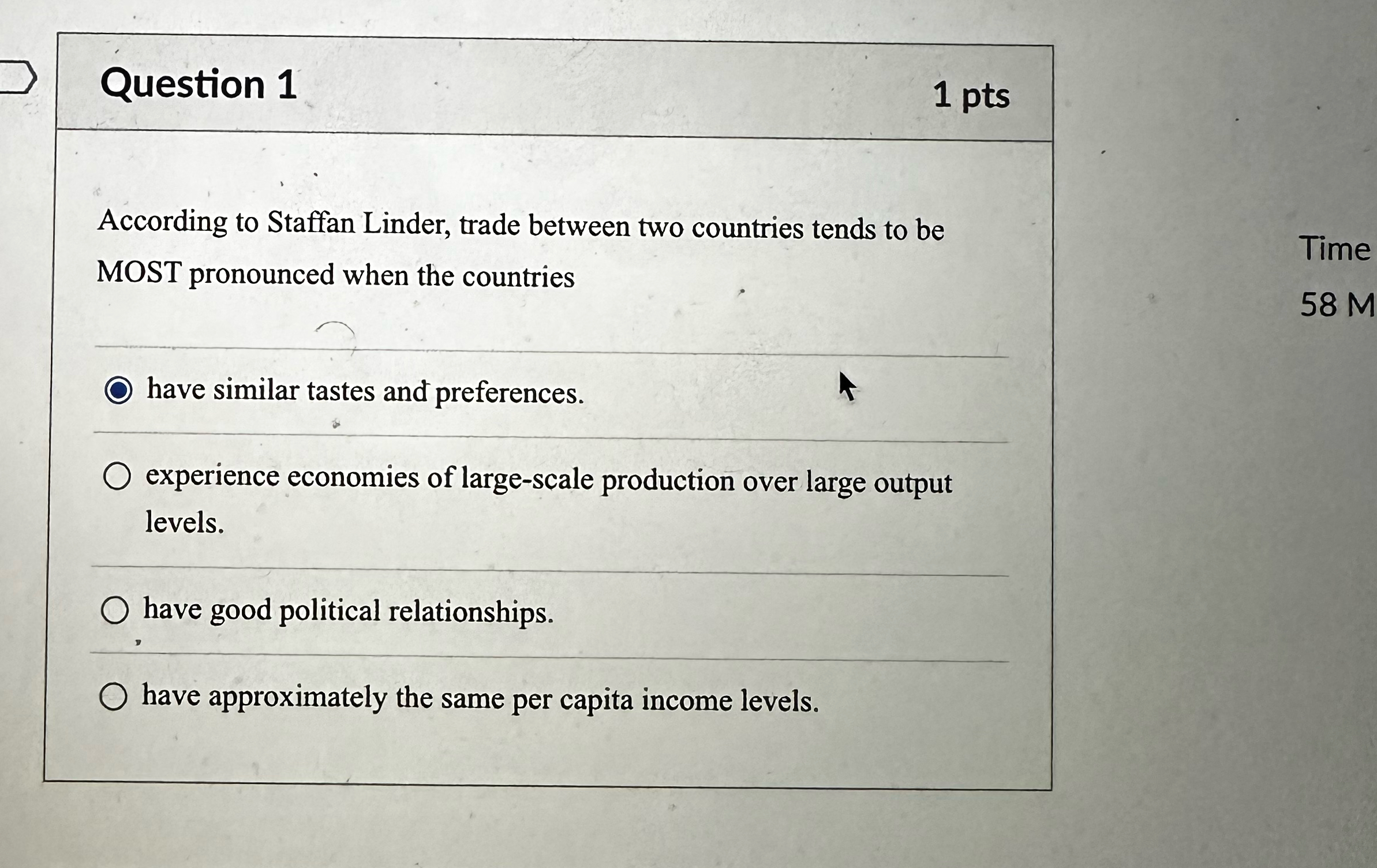 Solved Question 11ptsAccording to Staffan Linder, trade | Chegg.com