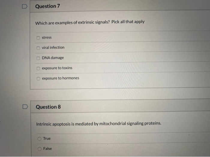 Solved D Question 7 Which are examples of extrinsic signals? | Chegg.com Solved D Question 7 Which are examples of extrinsic signals? | Chegg.com