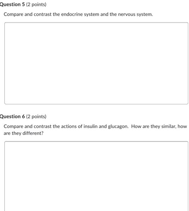 Solved Question 5 (2 points) Compare and contrast the | Chegg.com Solved Question 5 (2 points) Compare and contrast the | Chegg.com
