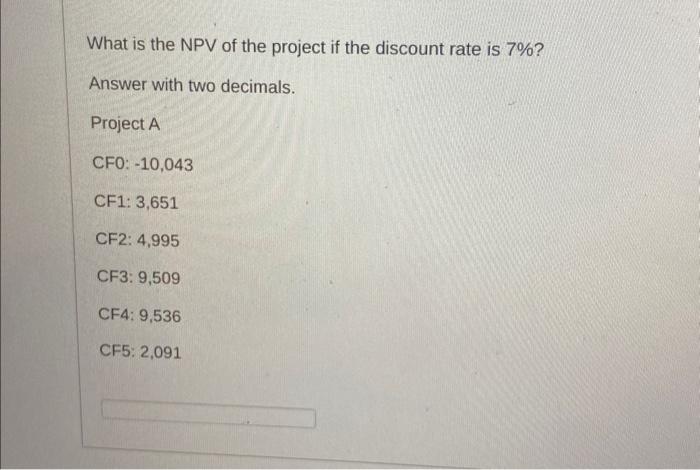 Solved What is the NPV of the project if the discount rate | Chegg.com