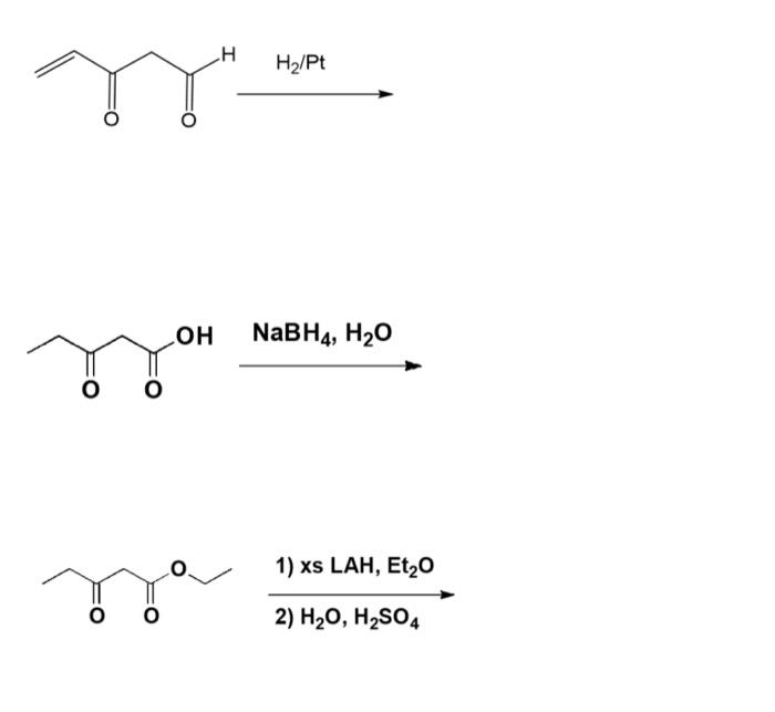 Solved NaBH4,H2O 1) xLAH,Et2O 2) H2O,H2SO4 | Chegg.com