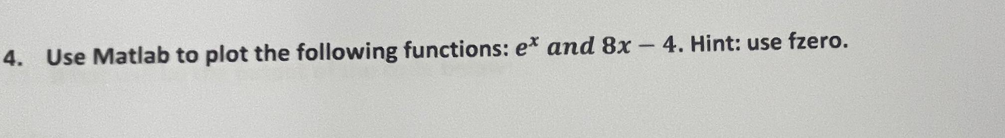 Solved Use Matlab to plot the following functions: ex ﻿and | Chegg.com