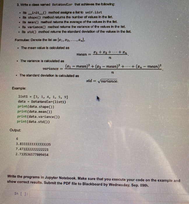 Solved 3. Wilto a class named DataHandler that achieve the | Chegg.com