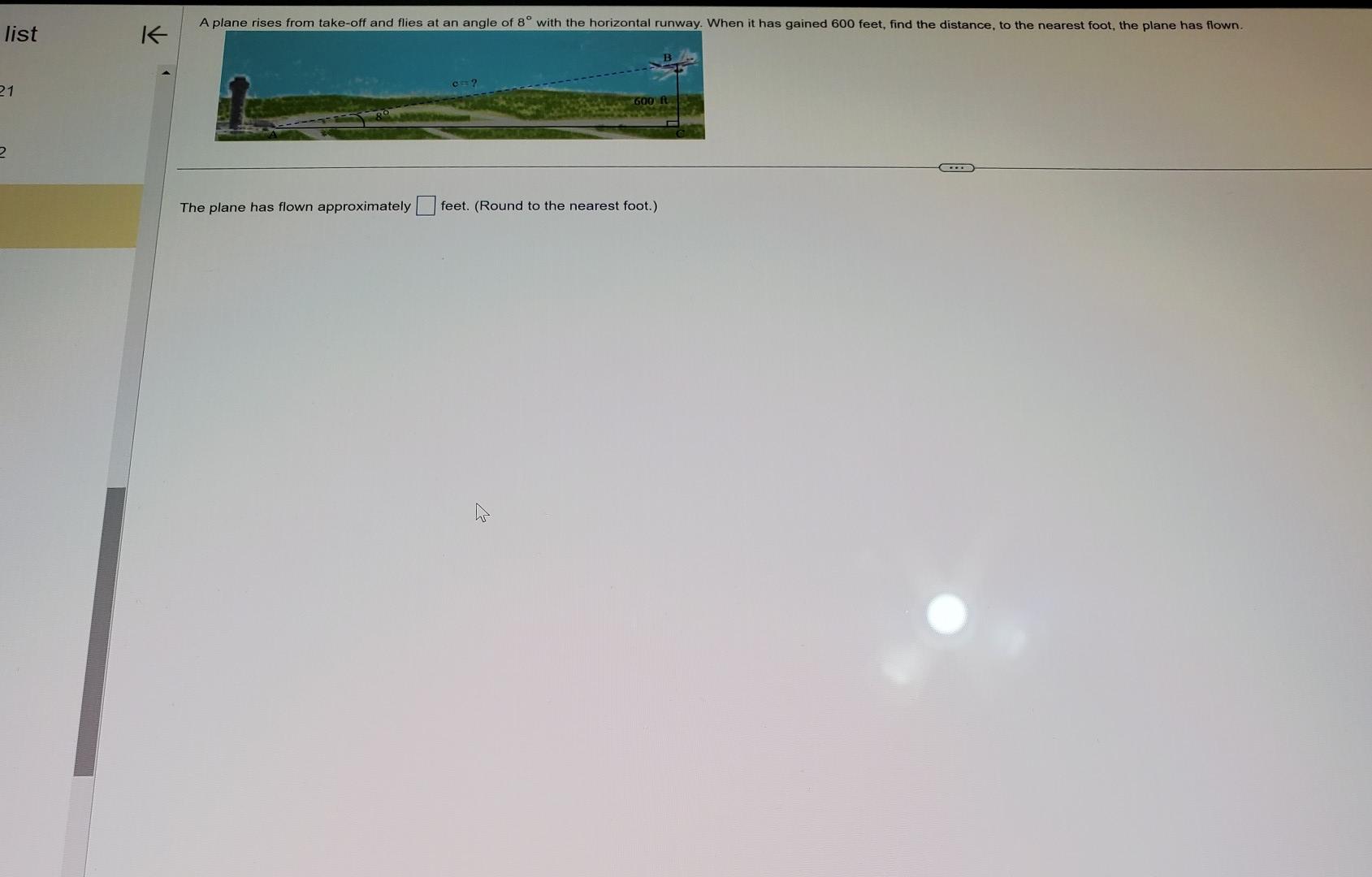 Solved The plane has flown approximately feet. (Round to the | Chegg.com