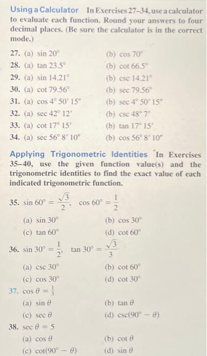 Solved Using a Calculator In Exercises 27-34, usea | Chegg.com