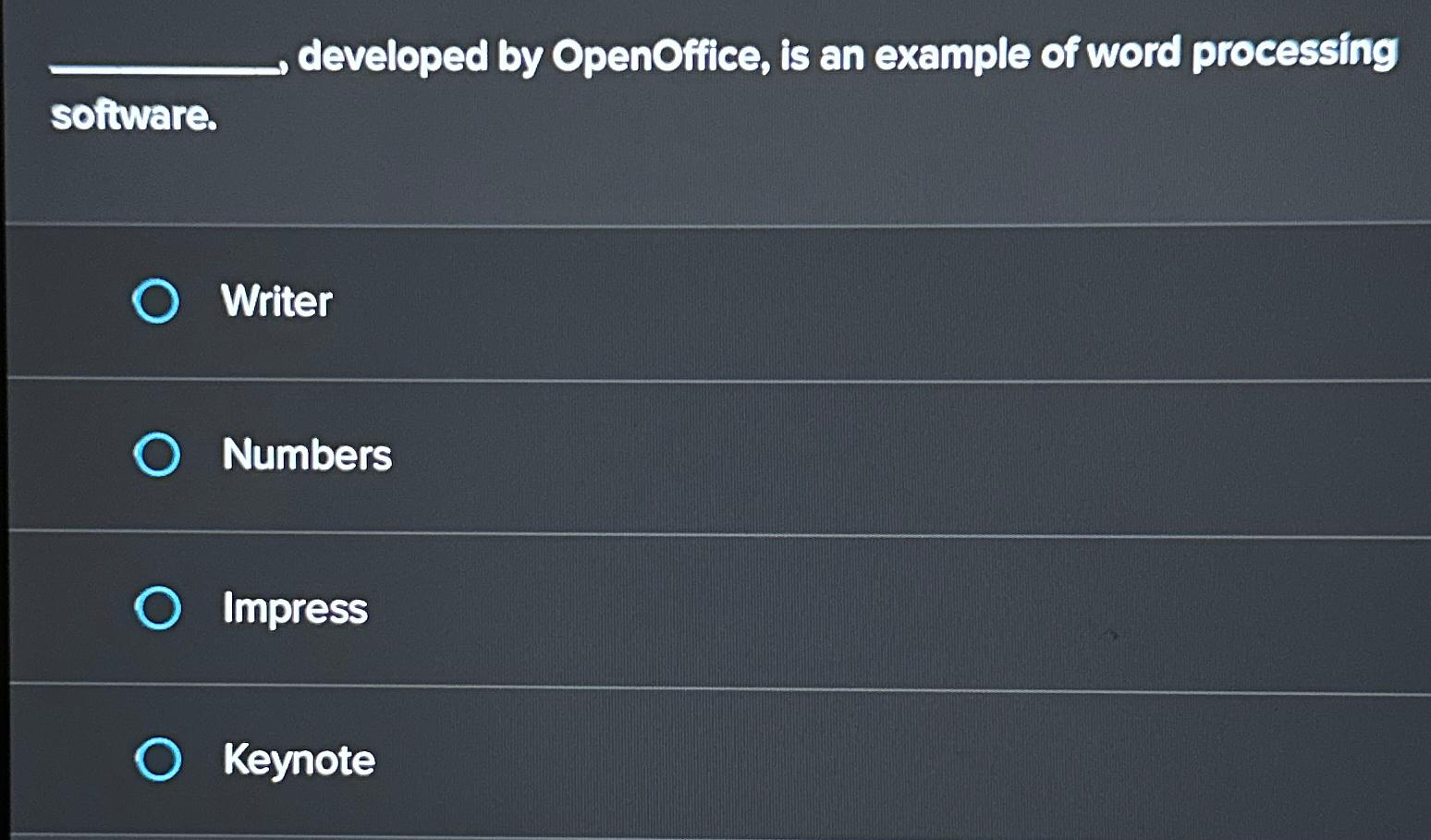Solved developed by OpenOffice, is an example of word | Chegg.com