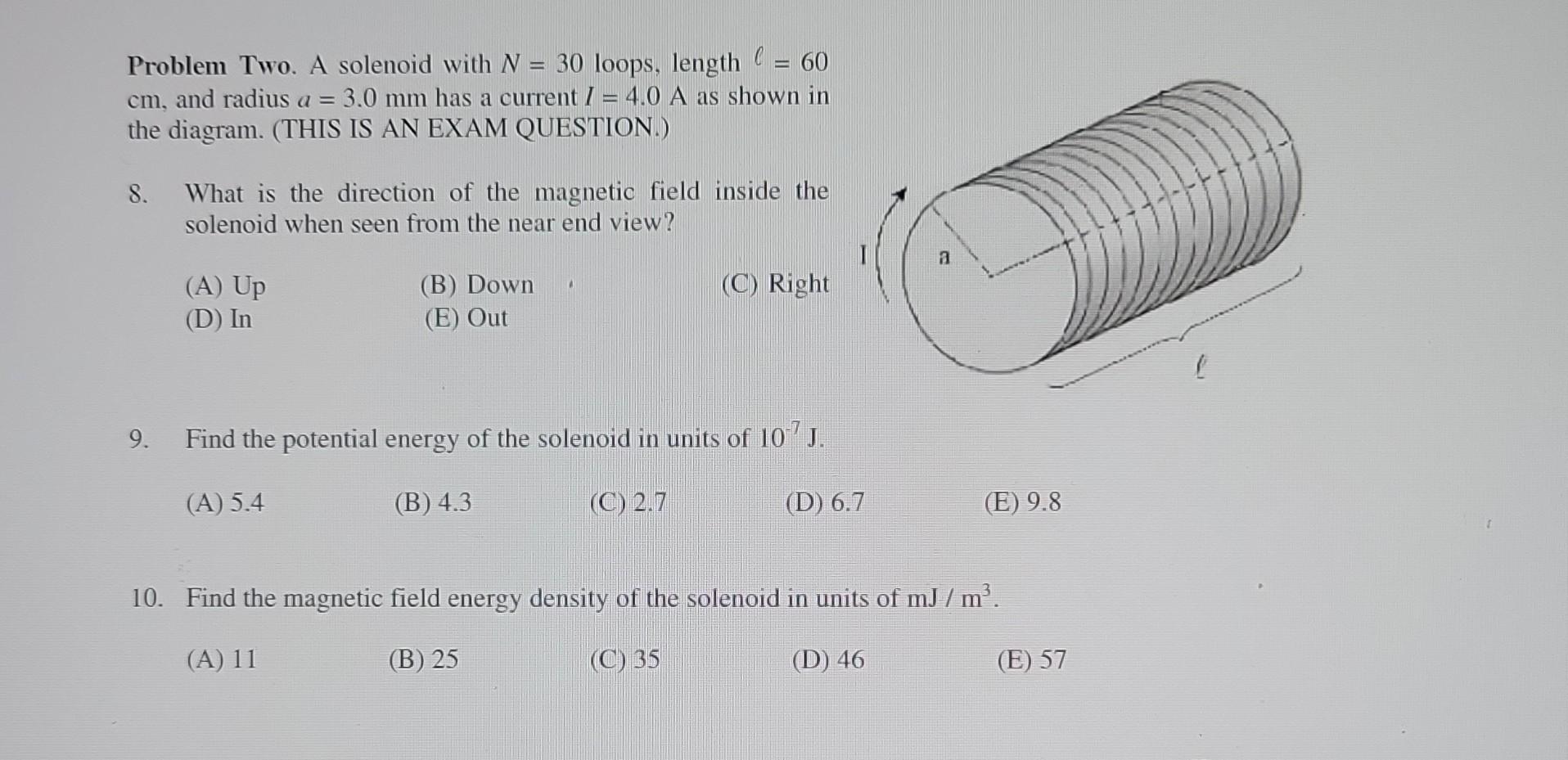 Solved Problem Two A Solenoid With N 30 Loops Length C 60