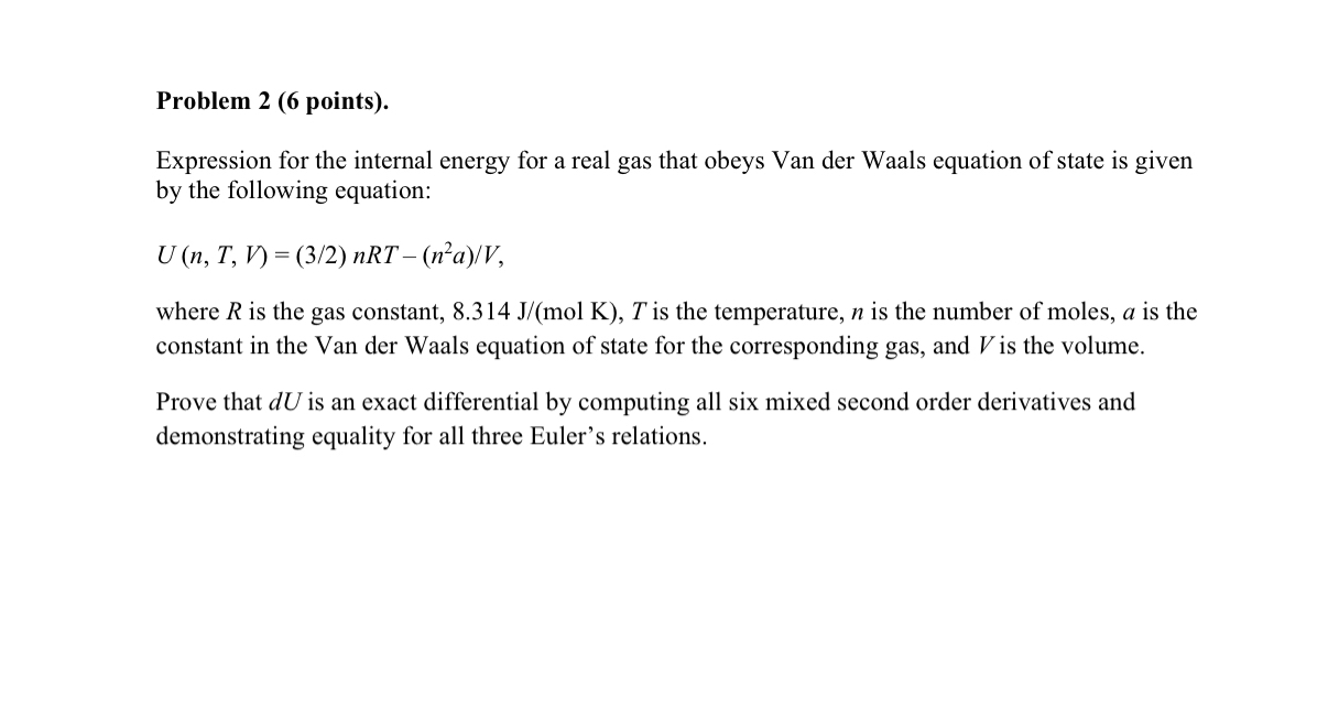 Solved Problem 2 (6 ﻿points).Expression for the internal | Chegg.com