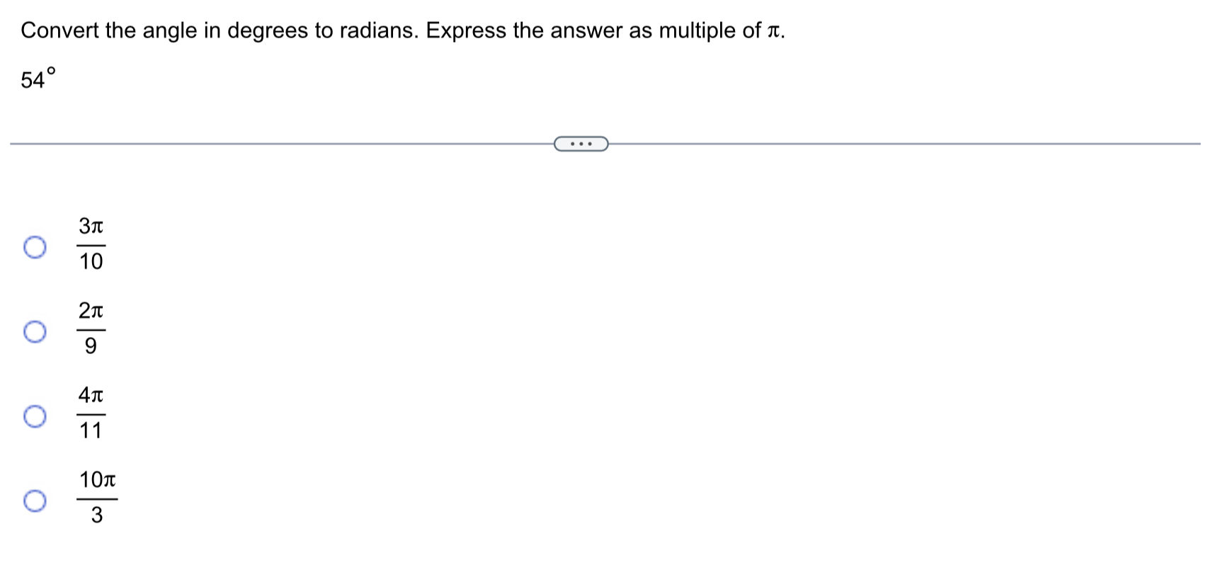 Solved Convert the angle in degrees to radians. Express the | Chegg.com