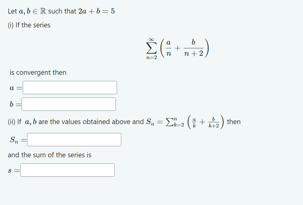Solved Let a,binR such that 2a+b=5(i) ﻿If the | Chegg.com