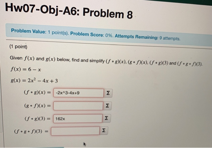 Solved Hw07 Obj A6 Problem 8 Problem Value 1 Points 
