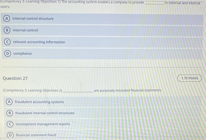 Solved internal control structure internal control relevant | Chegg.com