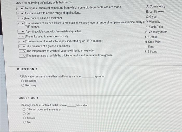 Solved Match the following definitions with their terms An | Chegg.com