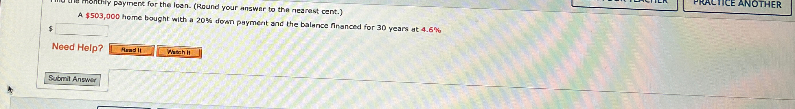Solved monthly payment for the loan. (Round your answer to | Chegg.com