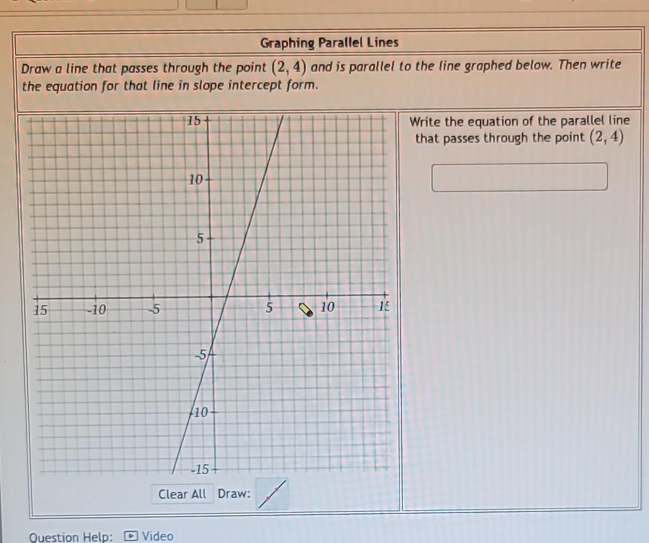 Solved Draw a line that passes through the point (2,4) and | Chegg.com