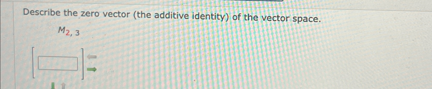 Solved Describe the zero vector (the additive identity) ﻿of | Chegg.com