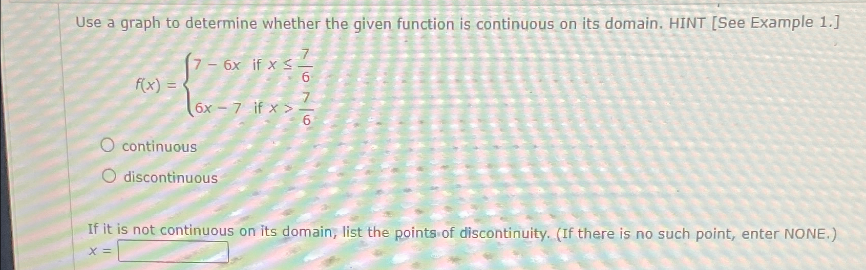 Solved Use a graph to determine whether the given function | Chegg.com
