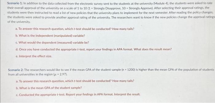 Solved Scenario 1: In addition to the data collected from | Chegg.com