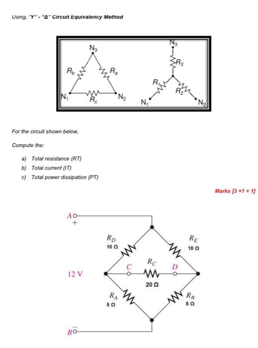 Solved For the circuit shown below, Compute the: a) Total | Chegg.com
