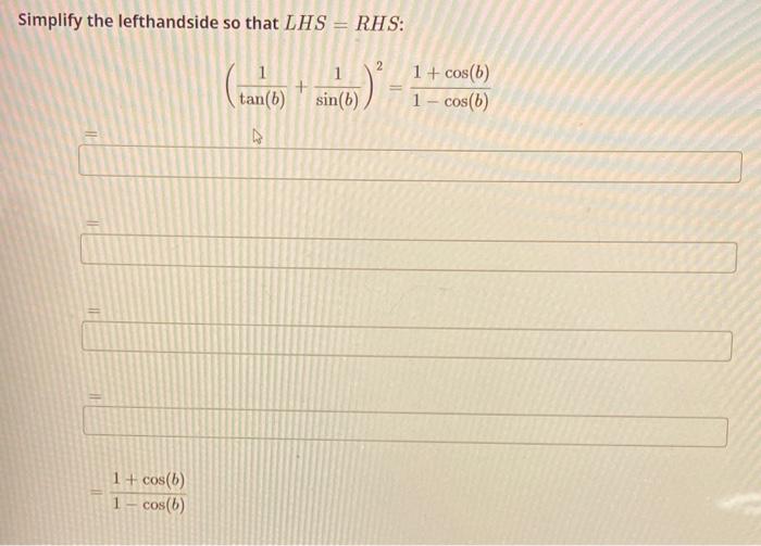 Solved Simplify the lefthandside so that LHS=RHS : | Chegg.com