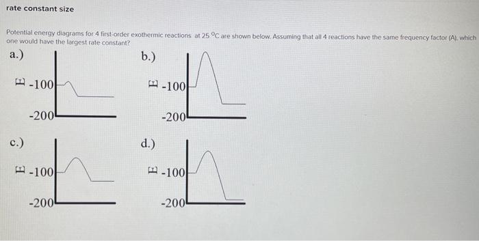 Solved rate constant size Potential energy diagrams for 4 | Chegg.com