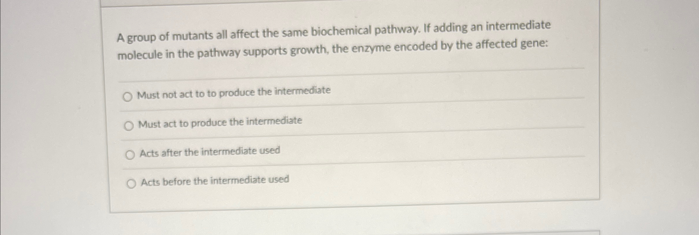 Solved A group of mutants all affect the same biochemical | Chegg.com