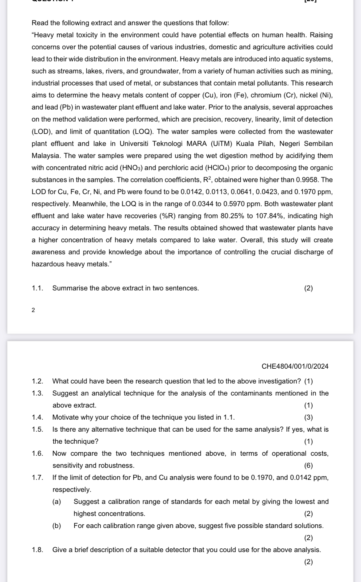 Solved Read the following extract and answer the questions | Chegg.com