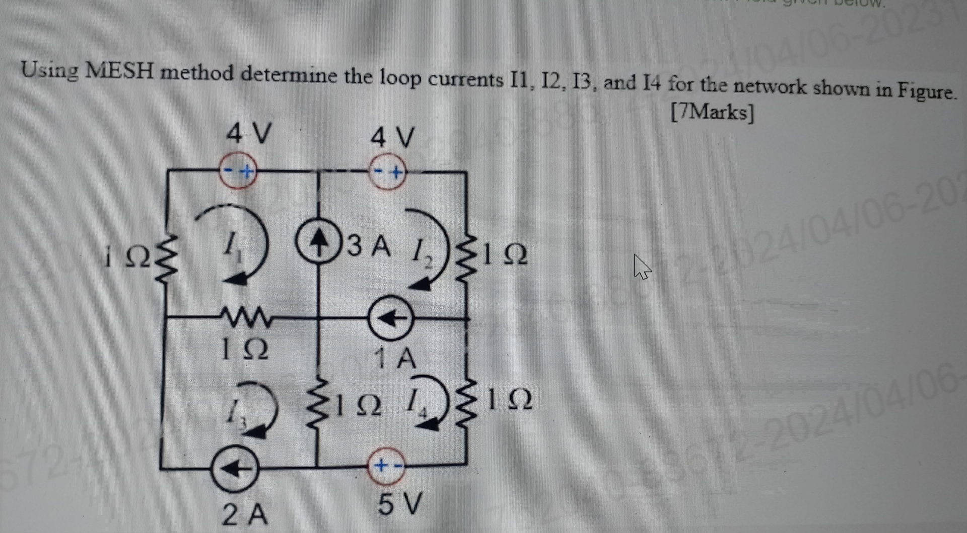 Solved Using Mesh Method Determine The Loop Currents I1 2643