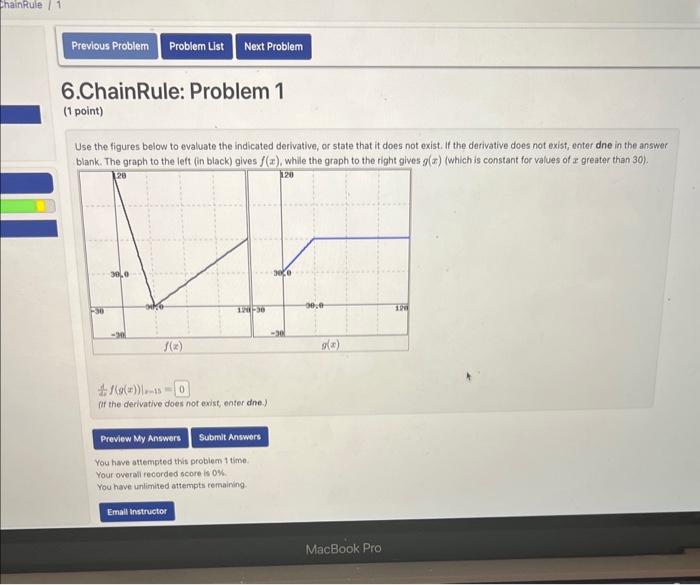 6.ChainRule: Problem 1 (1 point) Use the figures | Chegg.com