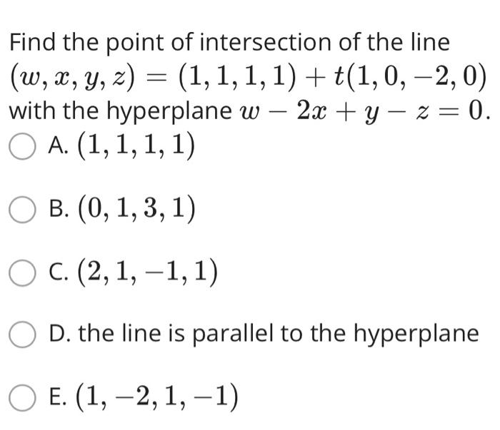 Solved Find the point of intersection of the line | Chegg.com