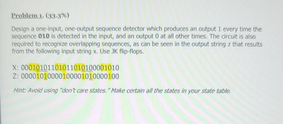 Solved Problem 1 333 Design A One Input One Output 