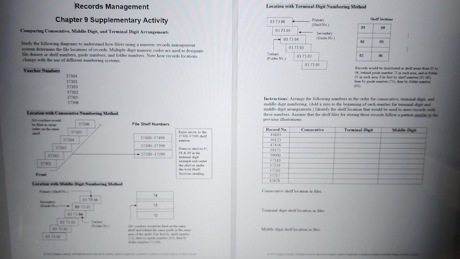 Records Management Location With Terminal Digit