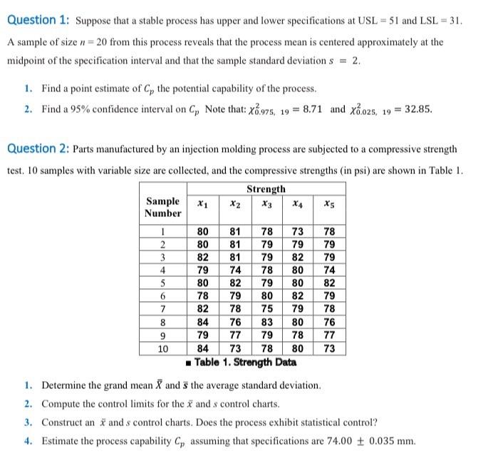 Solved Question 1: Suppose that a stable process has upper | Chegg.com