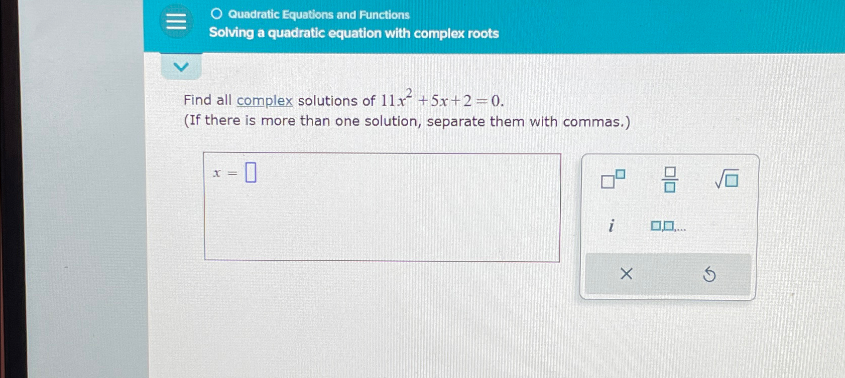 Solved Quadratic Equations and FunctionsSolving a quadratic | Chegg.com