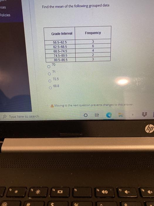 Solved rces Find the mean of the following grouped data | Chegg.com