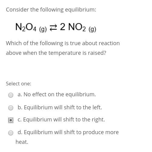Solved Consider the following equilibrium: N2O4 (g) = 2 NO2 | Chegg.com