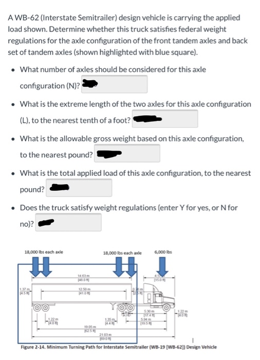 A WB-62 (Interstate Semitrailer) design vehicle is | Chegg.com