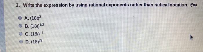 Solved 2. Write the expression by using rational exponents | Chegg.com