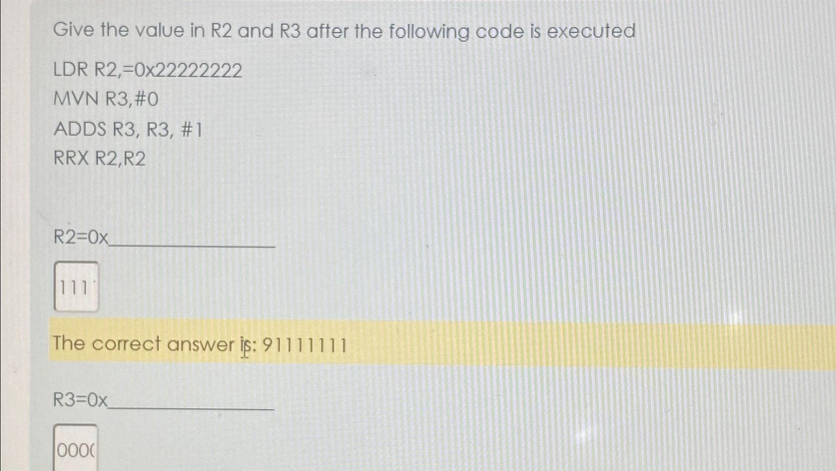 Solved Give the value in R2 ﻿and R3 ﻿after the following | Chegg.com