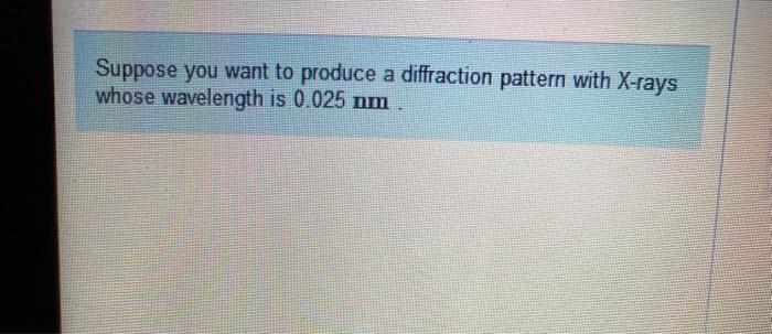 Solved Suppose you want to produce a diffraction pattern | Chegg.com