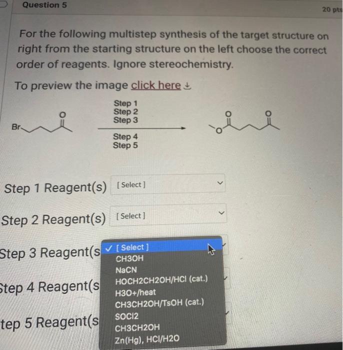 Solved For the following multistep synthesis of the target | Chegg.com