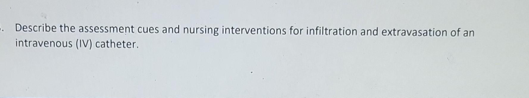 Solved Describe the assessment cues and nursing | Chegg.com